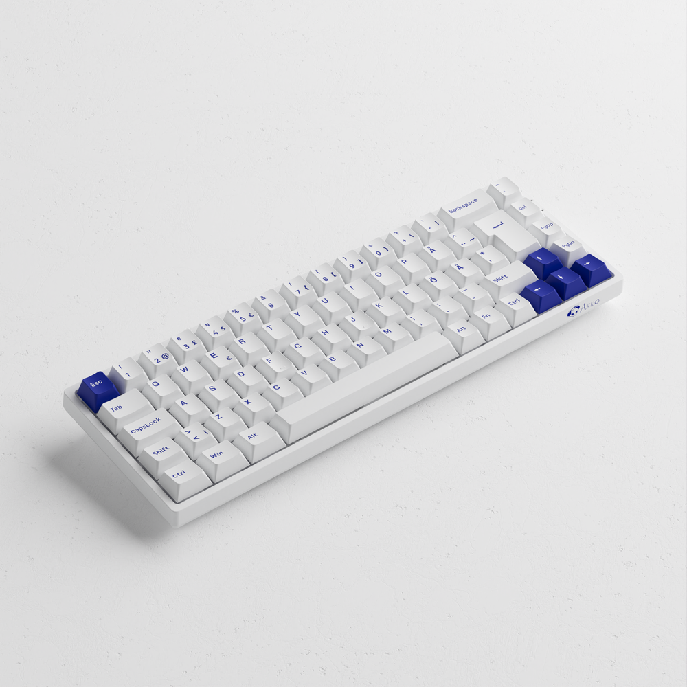 Akko Blue on White 3068B Plus ISO DE/Nordic Keyboard | AKKO EU