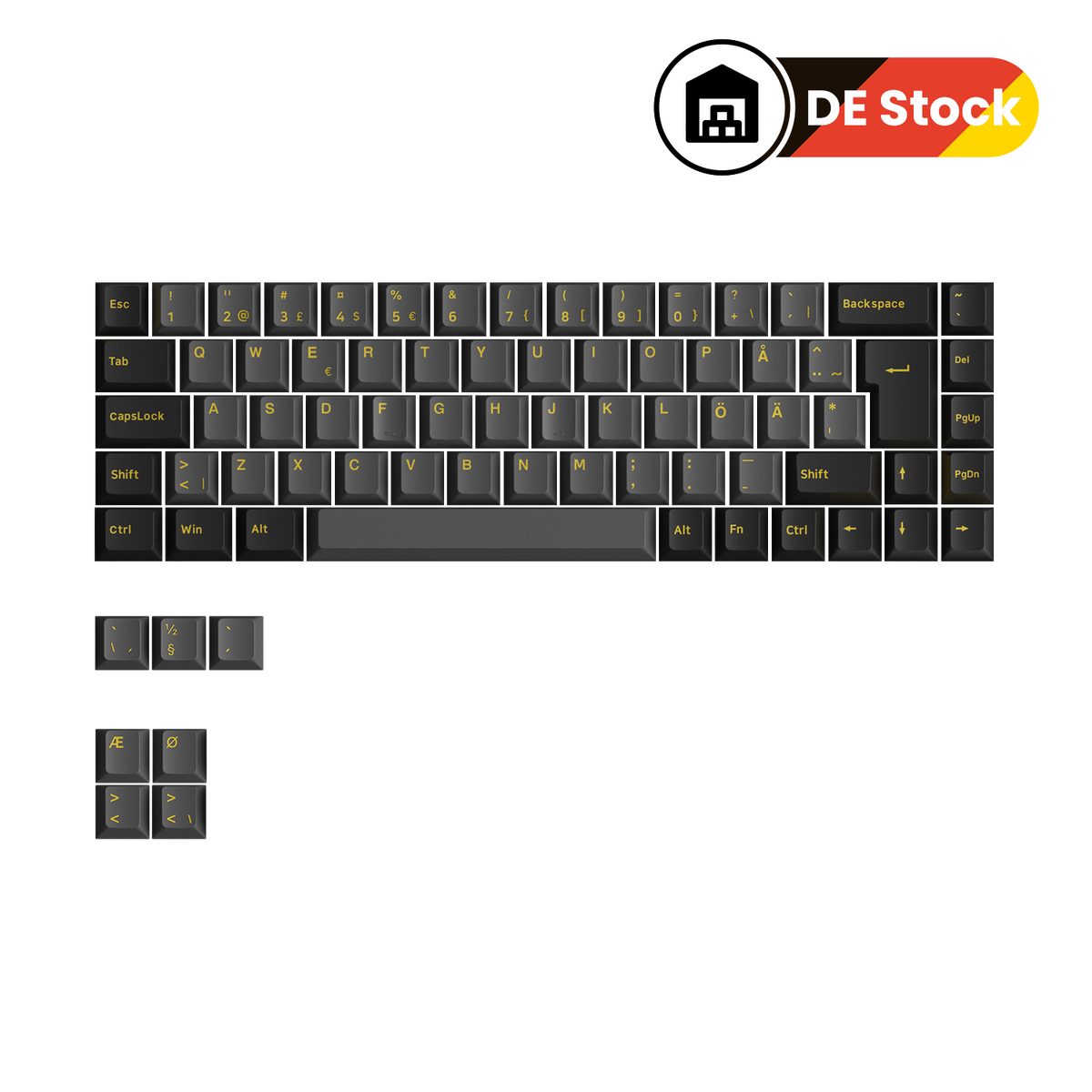 Akko Black & Gold ISO Nordic Keycap Set (76-key) | AKKO EU