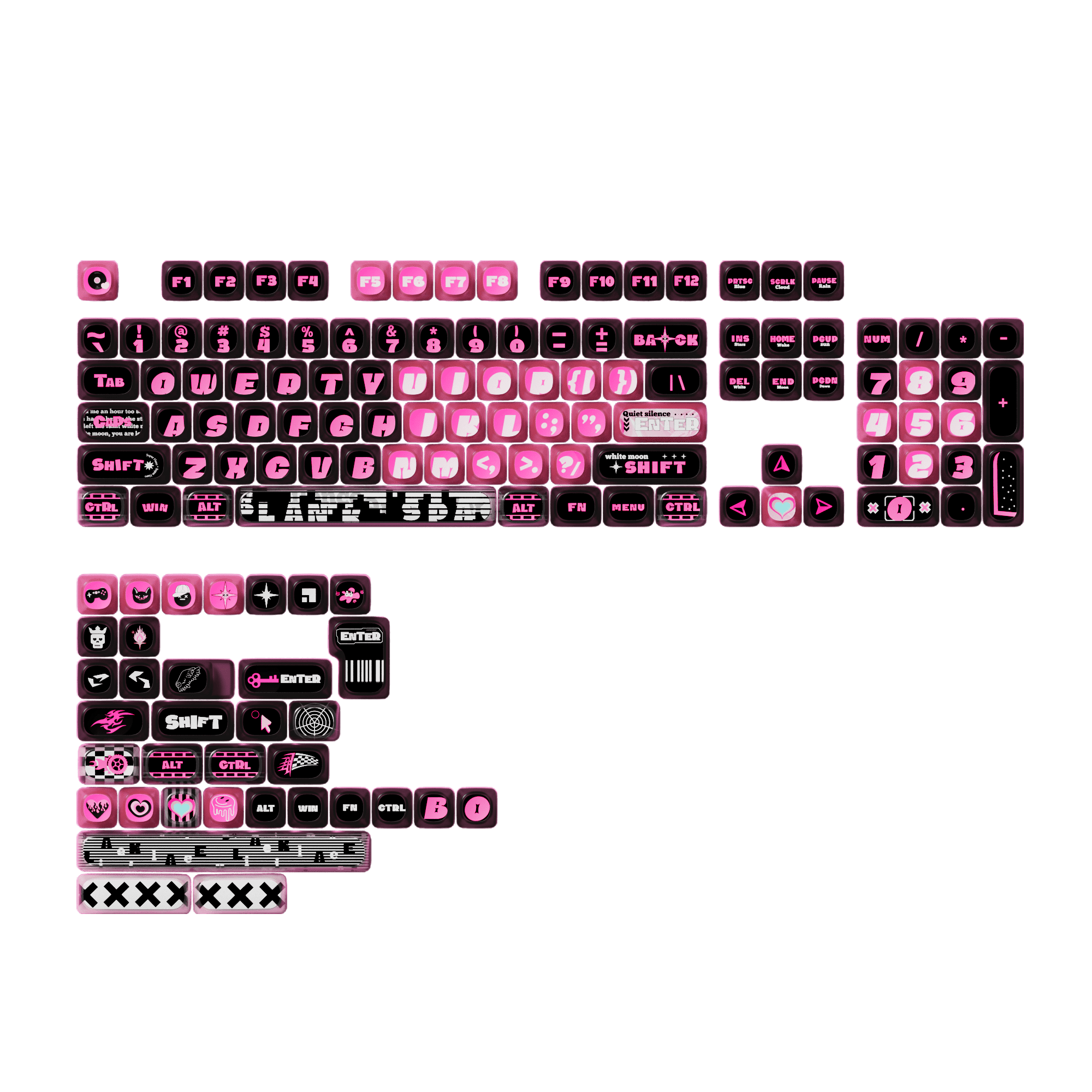 Pink Phantom Pudding Keycaps (139-key)
