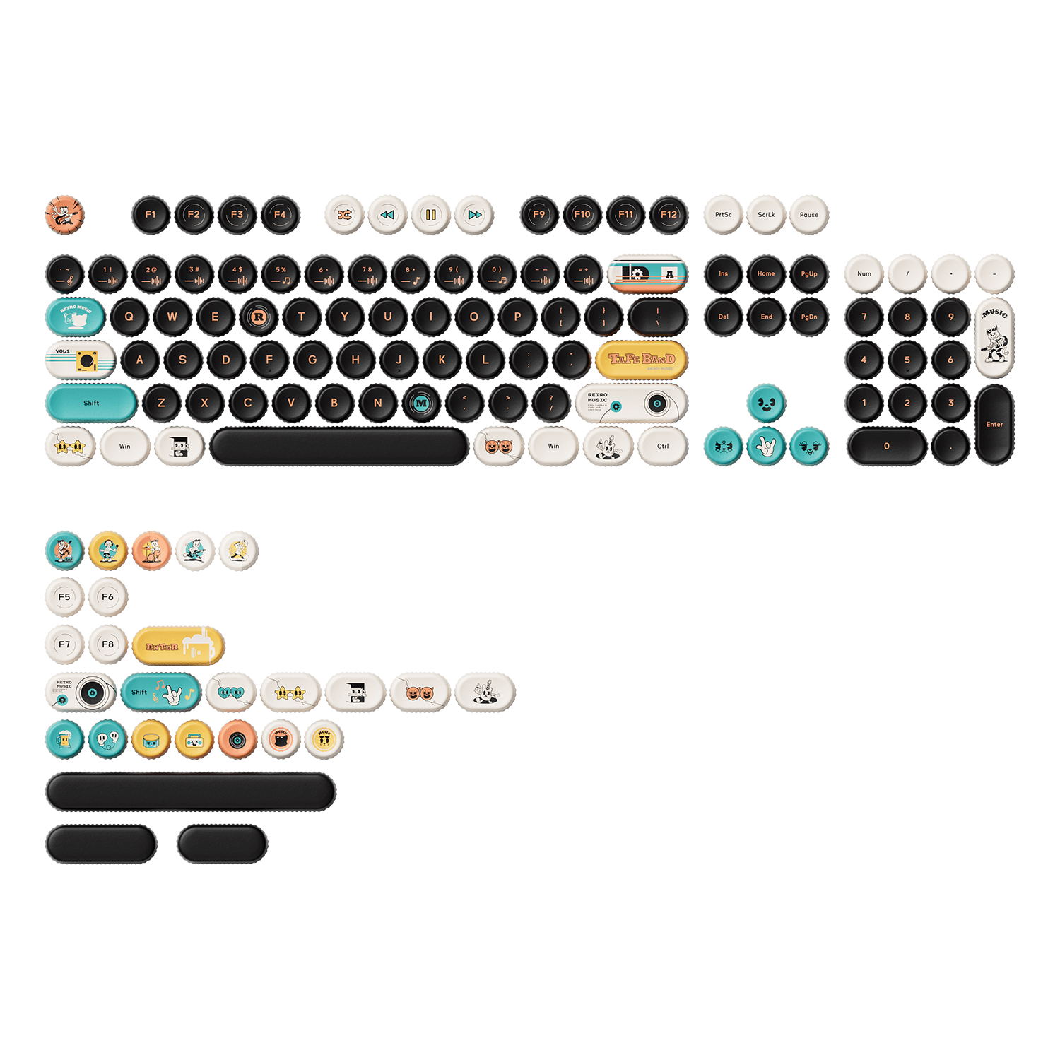 Akko Punk Cat BottleCap Keycaps Set (131-key) | Akko EU