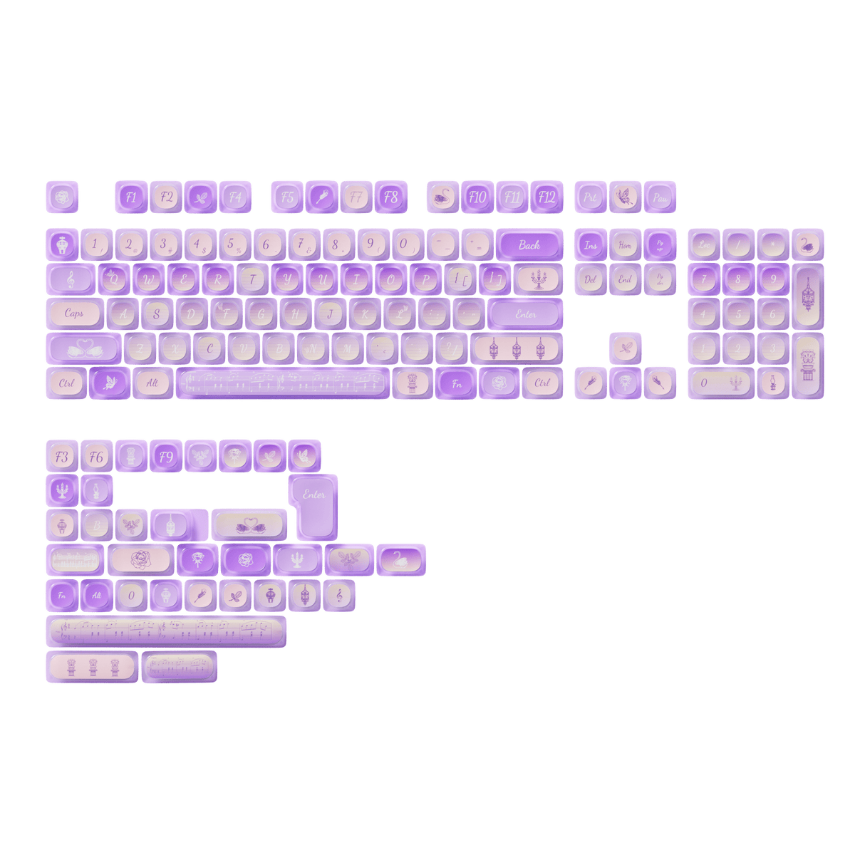 Akko Swan Sonata Pudding Keycaps (140-key) | AKKO EU