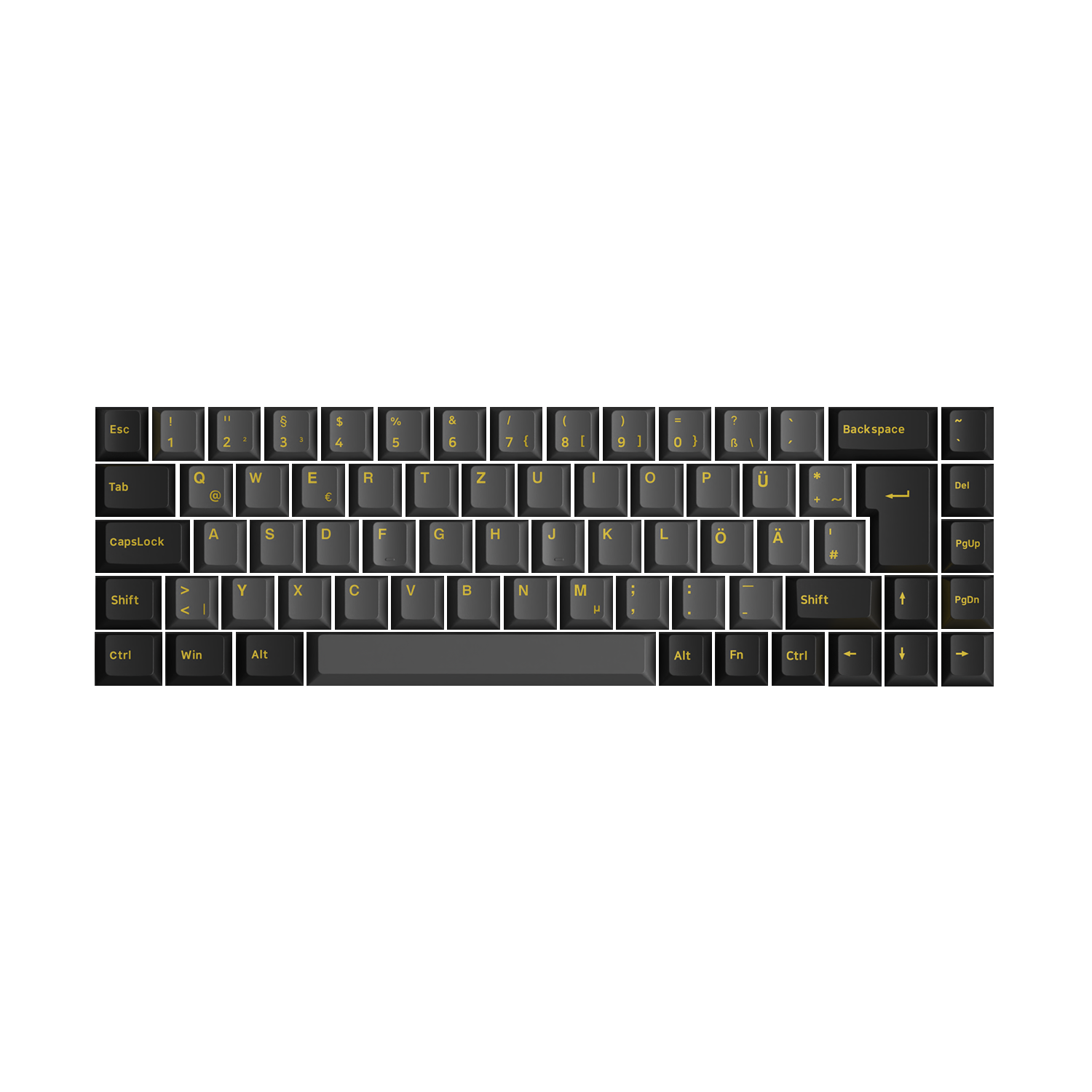 Akko Black & Gold ISO DE Keycap Set (69-key) | AKKO EU