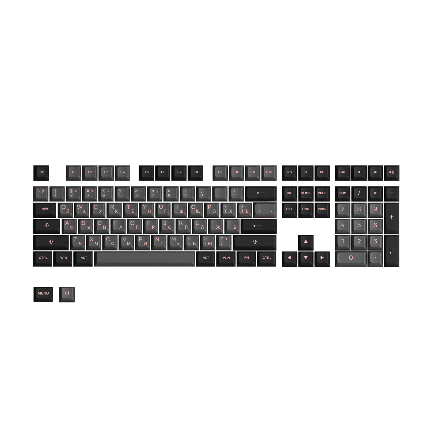 Akko Black & Pink Cyrillic Keycap Set (110-key) | AKKO EU