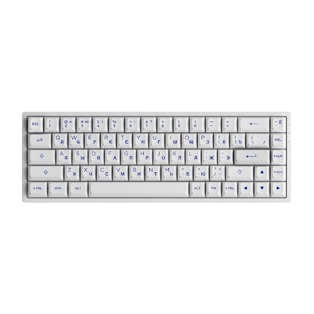Akko Blue on White Cyrillic Keycap Set (68-key) | AKKO EU