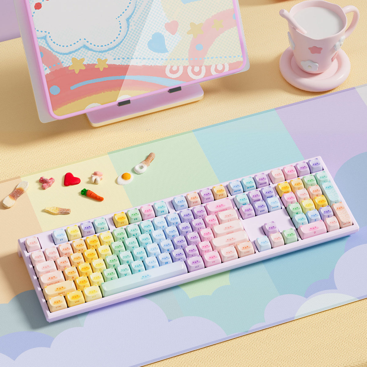 MonsGeek MG108B Colorful Cats Full Size Mechanical Keyboard | AKKO EU