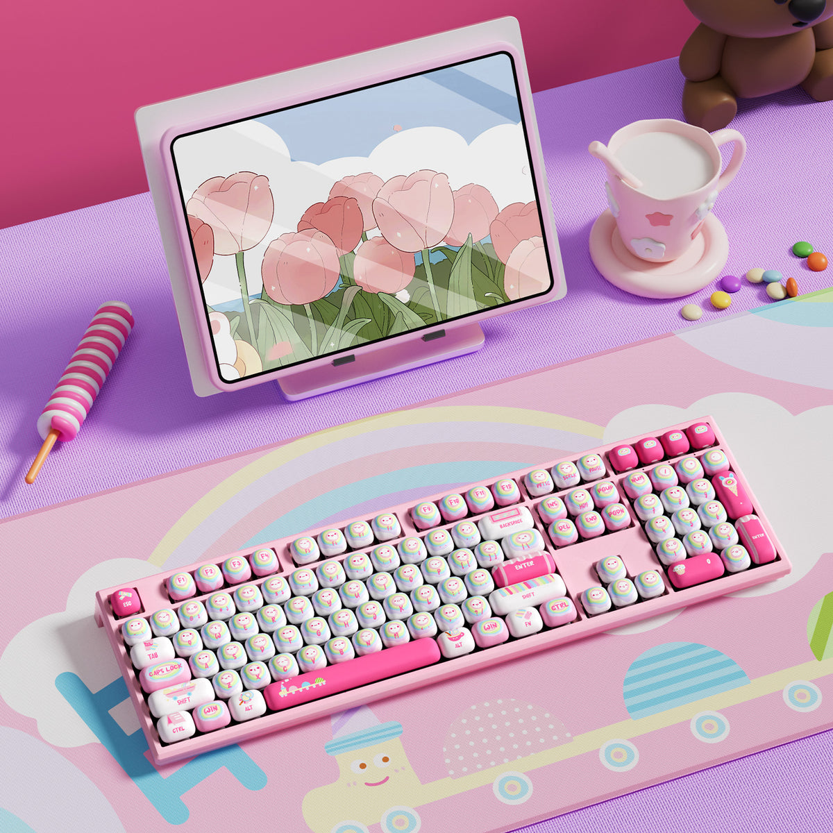 Monsgeek MG108B Rainbow Marshmallows Mechanical Keyboard | AKKO EU