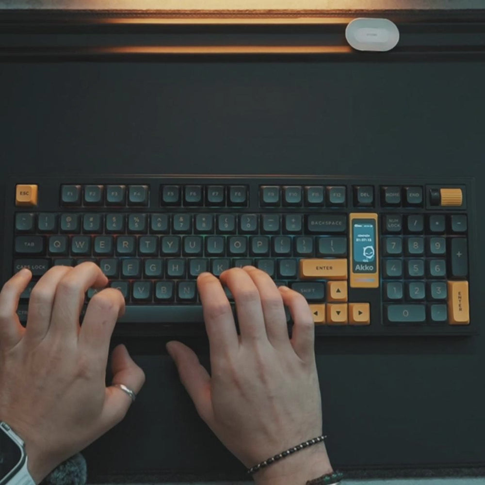 Akko Black & Gold 5098B Mechanical Keyboard with Screen | AKKO EU