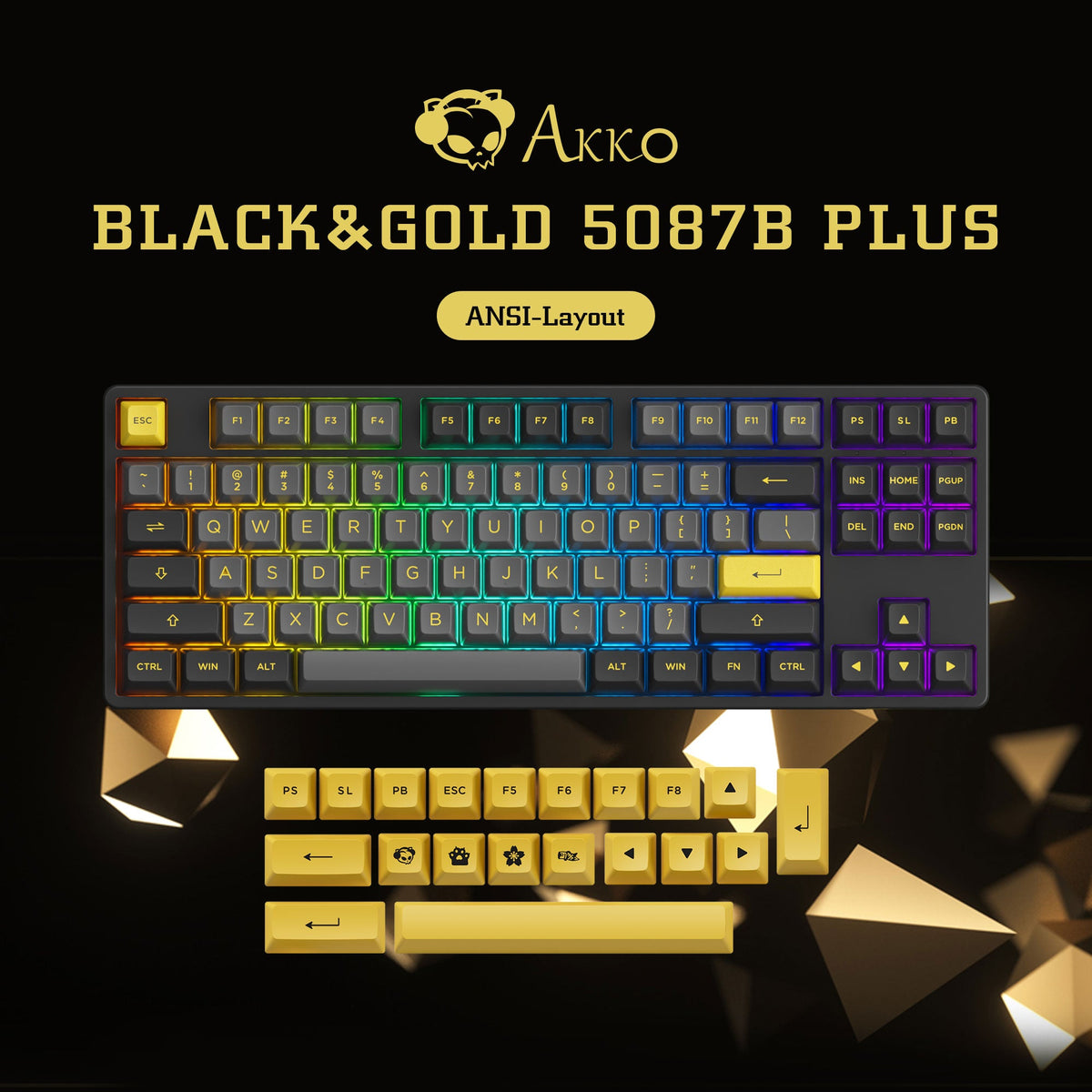 Akko Black & Gold 5087B Plus Mechanical Keyboard | AKKO EU